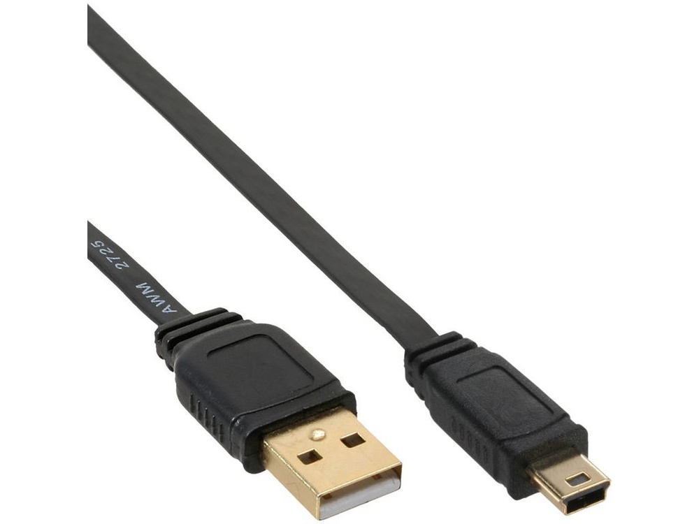 INLINE USB 2,0 Flachkabel, USB A Stecker an Mini-B Stecker - e-tec ...