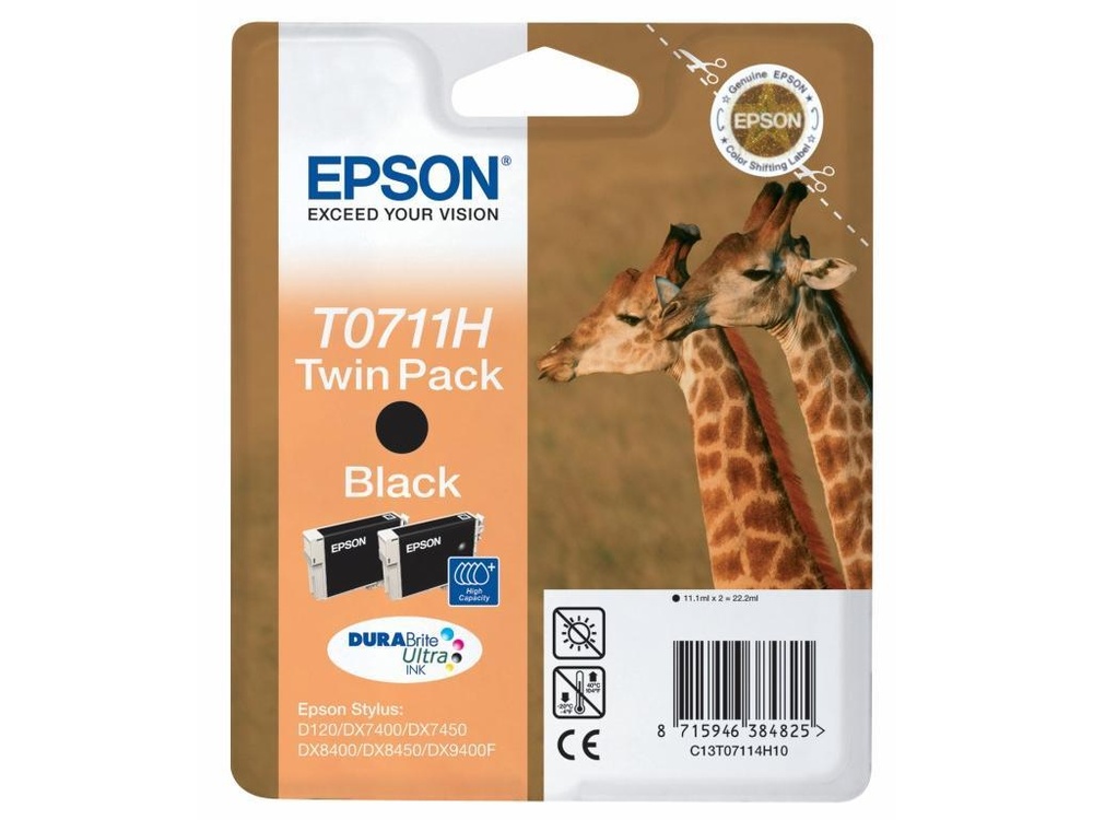 EPSON Tinte T0711H schwarz, 2er-Pack (C13T07114H10) - e-tec ...