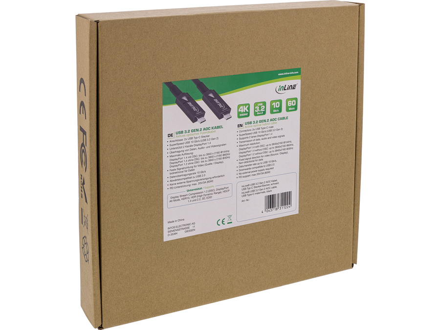 INLINE USB 3,2 Gen,2 AOC Kabel, USB-C Stecker/Stecker, - e-tec ...