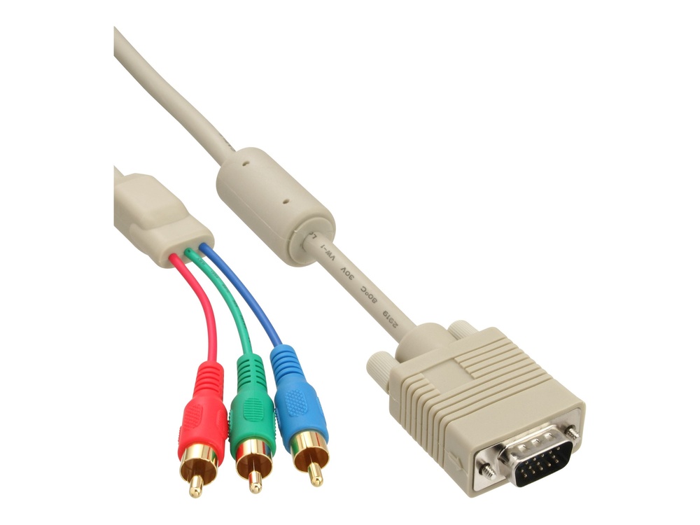INLINE VGA RGB Kabel, VGA Stecker an 3x Cinch Stecker, 2m - e-tec ...